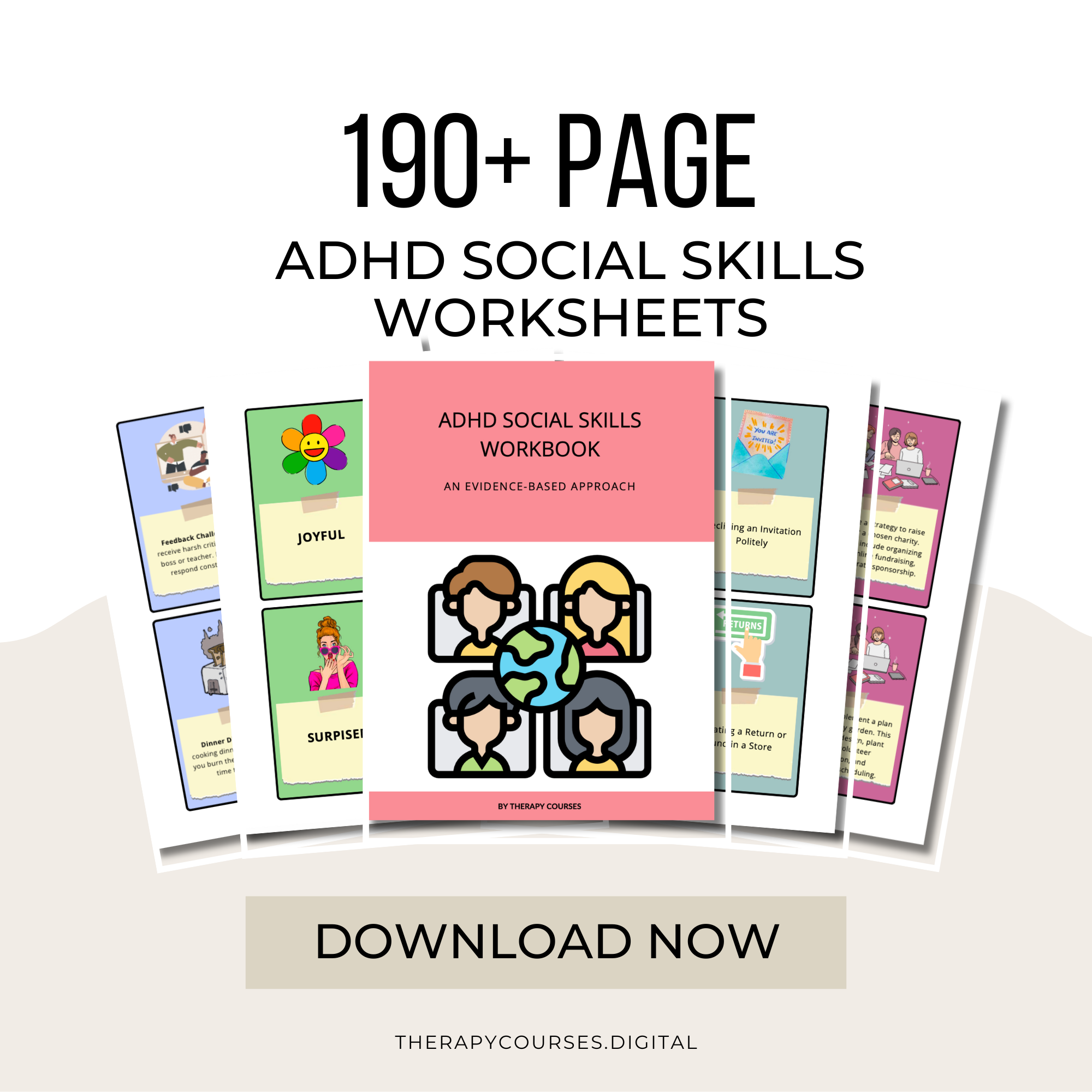 Social Skills Training for ADHD - 190+ Page ADHD Workbook – Therapy Courses