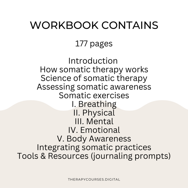170 Somatic Therapy Worksheets - Intro, Somatic Exercises, Awareness ...