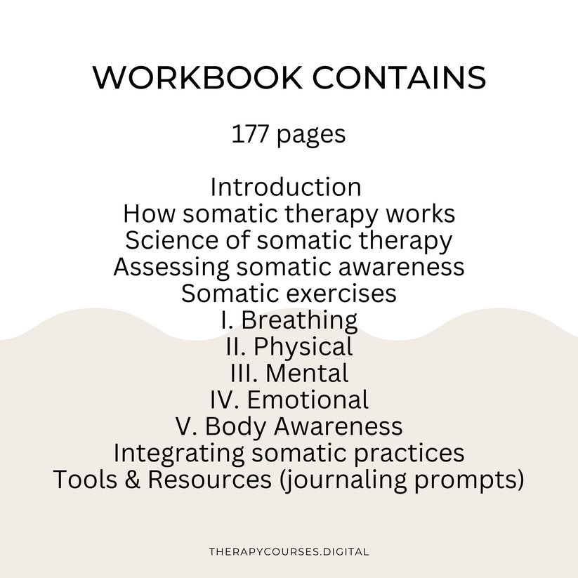 170 Somatic Therapy Worksheets - Intro, Somatic Exercises, Awareness ...