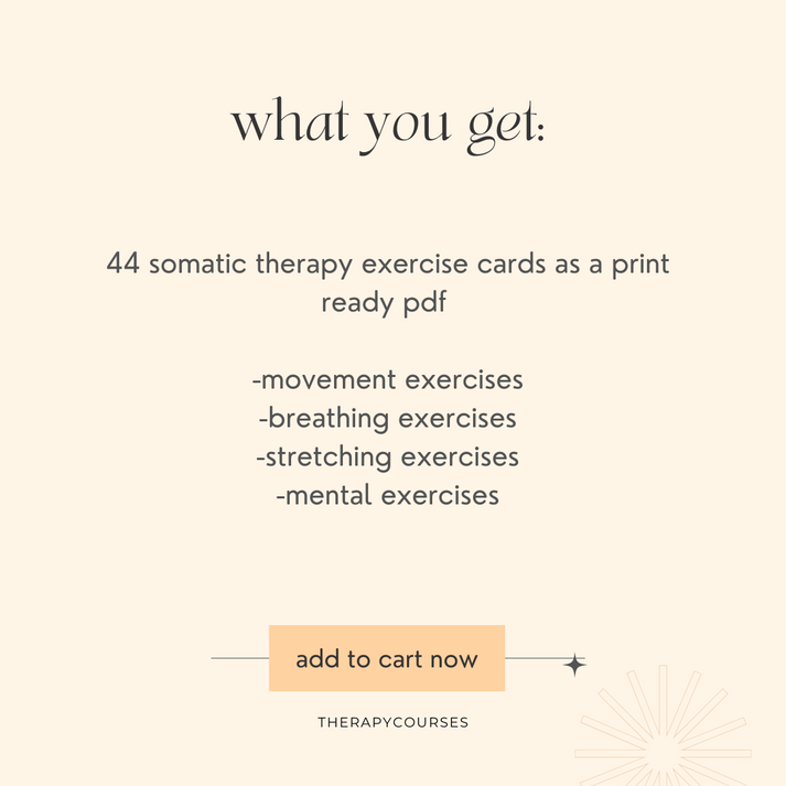 44 Somatic Therapy Exercise Cards - Flashcards for Somatic Therapy Bod ...