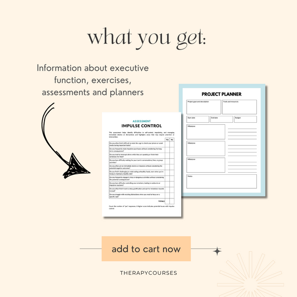 Adult ADHD Executive Function Worksheets - Learn Skills + Exercises, P ...