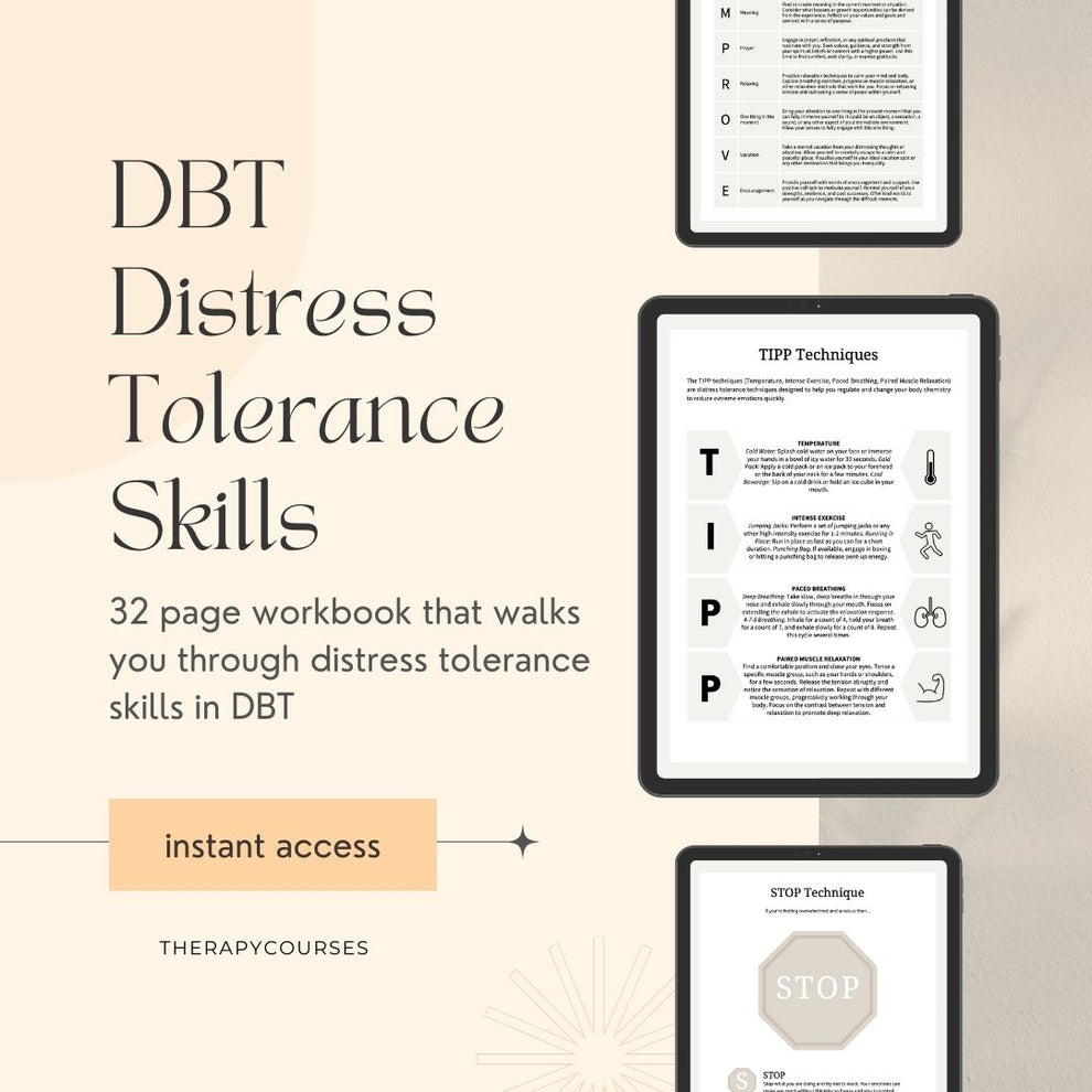 32 DBT Distress Tolerance Worksheets - Dialectical Behaviour Therapy S ...