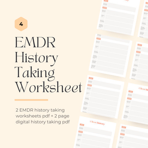 2 EMDR History Taking Worksheets - Phase 1 Template EMDR Worksheet Dig ...