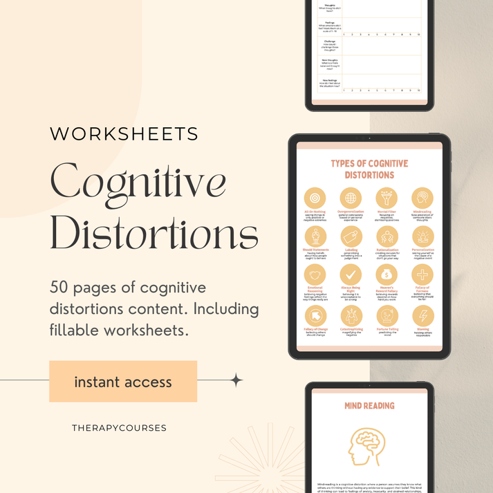 CBT Cognitive Distortions Worksheets - List of Cognitive Distortions H ...