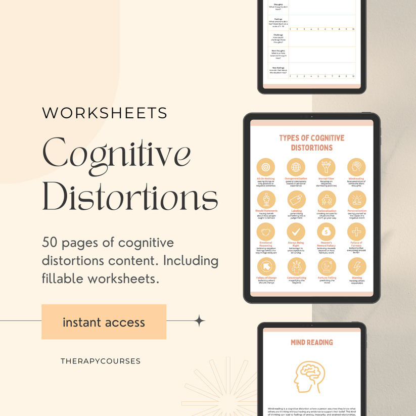 CBT Cognitive Distortions Worksheets - List of Cognitive Distortions H ...