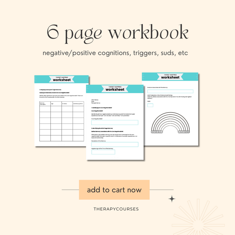 6 EMDR Target Mapping Worksheets - SUDS, Cognitions + Done for you EMD ...