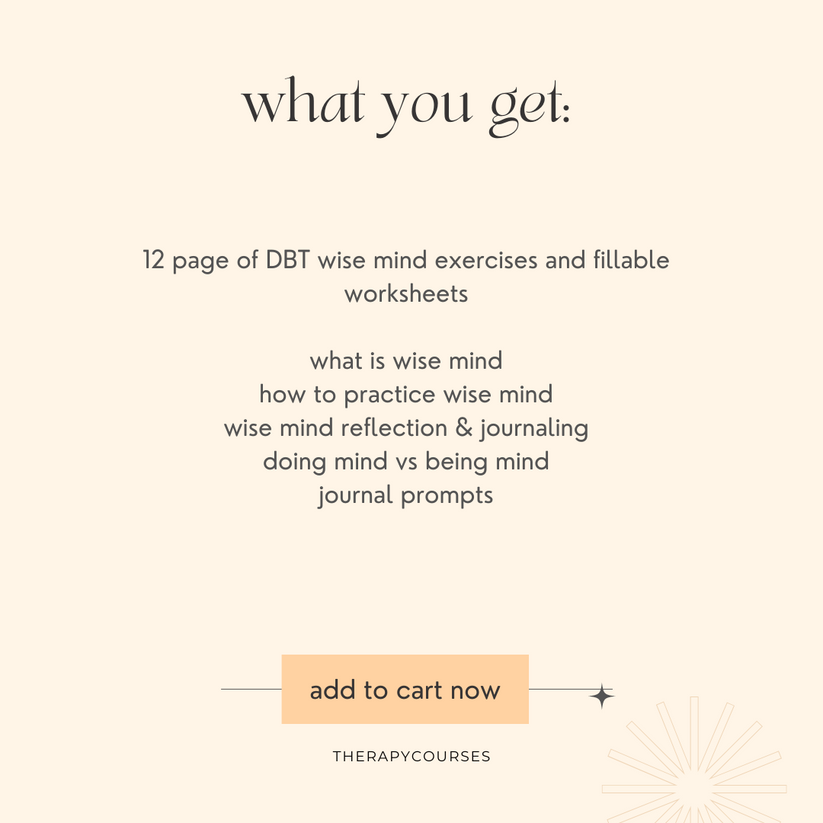 13 DBT Wise Mind Worksheets pdf - Dialectical Behaviour Handouts, DBT ...