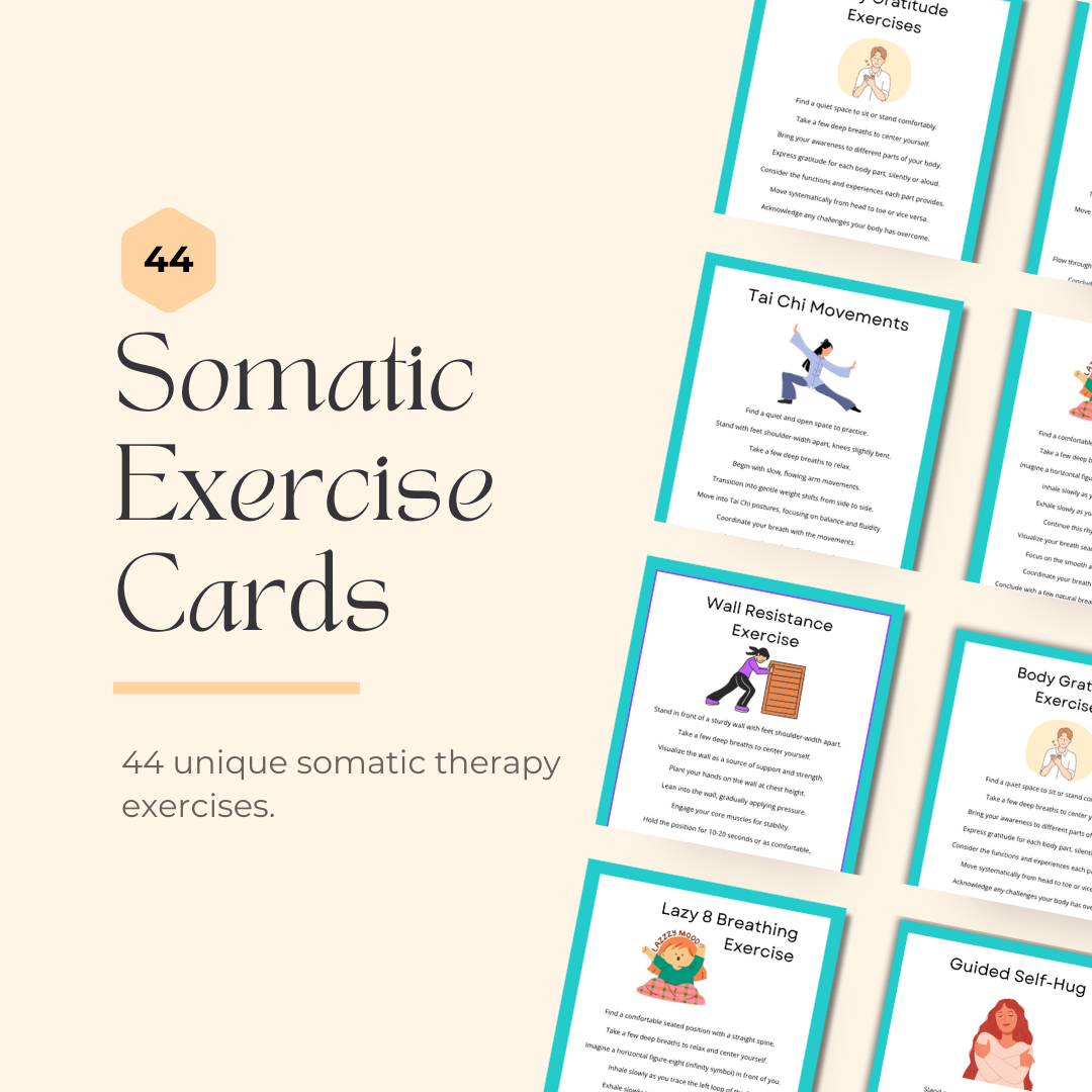 44 Somatic Therapy Exercise Cards - Flashcards for Somatic Therapy Bod ...