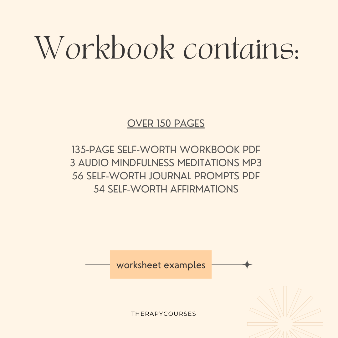 Self Worth Worksheets for Adults: Exercises, Tools, Growth Mindset + S ...