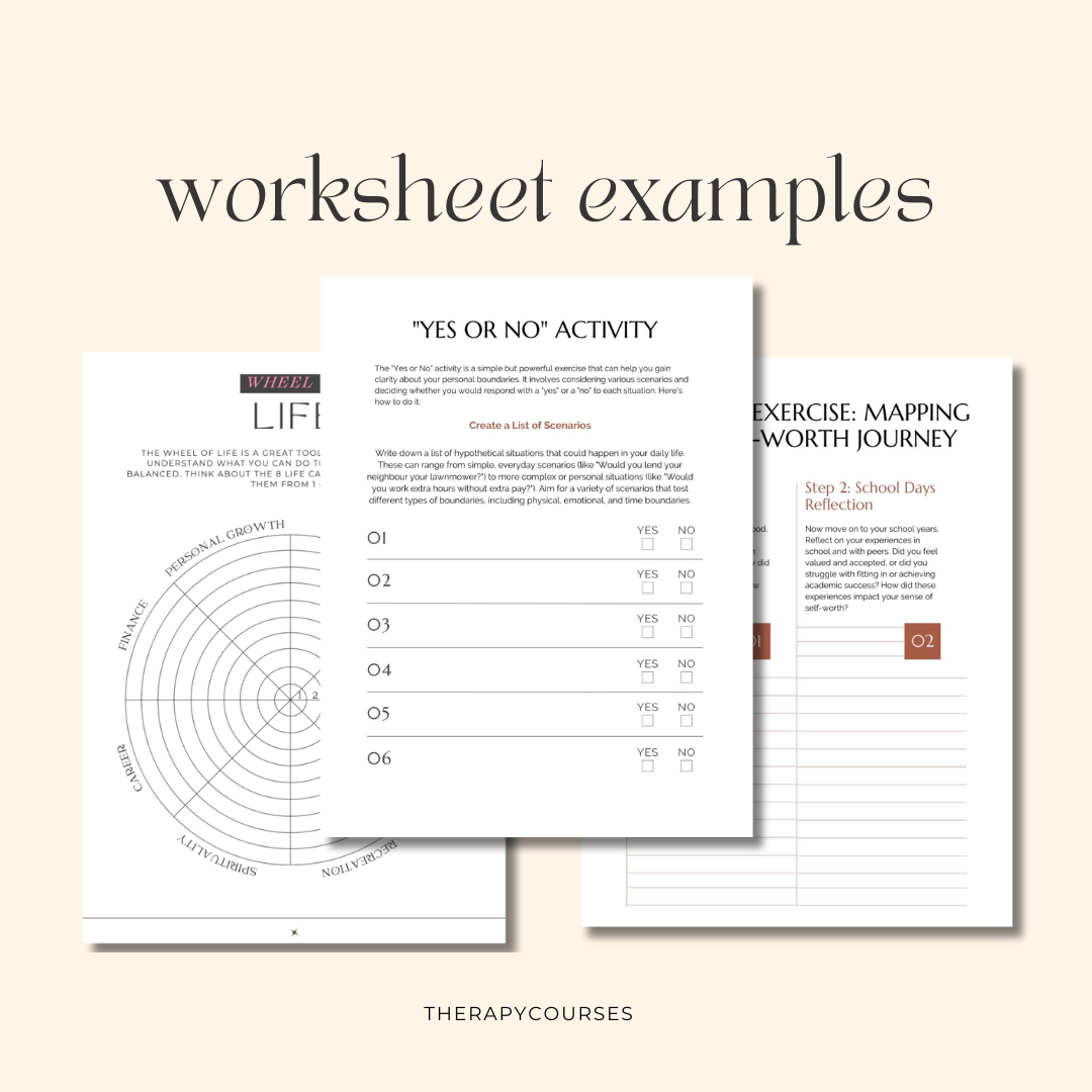 Self Worth Worksheets for Adults: Exercises, Tools, Growth Mindset + S ...