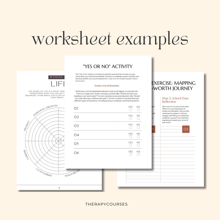 Self Worth Worksheets for Adults: Exercises, Tools, Growth Mindset + S ...