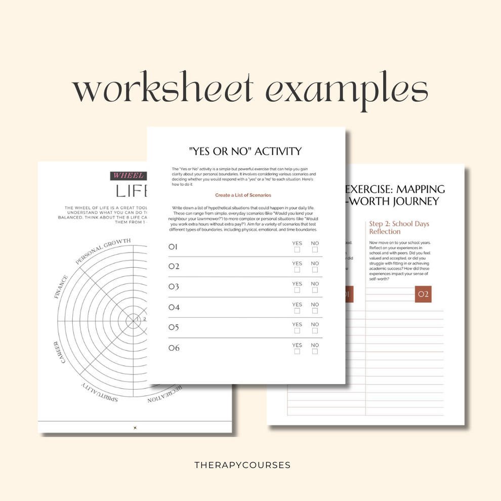 Self Worth Worksheets for Adults: Exercises, Tools, Growth Mindset + S ...