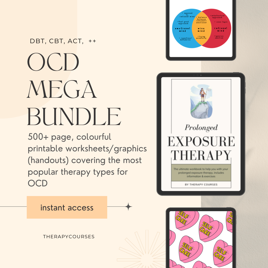 500 OCD Worksheets Bundle - Obsessive Compulsive Disorder Exercises pd ...