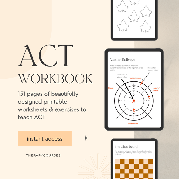 150 ACT Therapy Worksheets - Acceptance & Commitment, Values, Exercise ...
