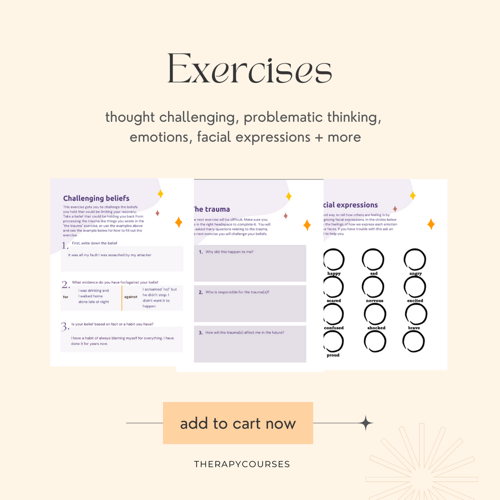 58 TF CBT Worksheets- Trauma Focused CBT Worksheets for Teens, Exercis ...