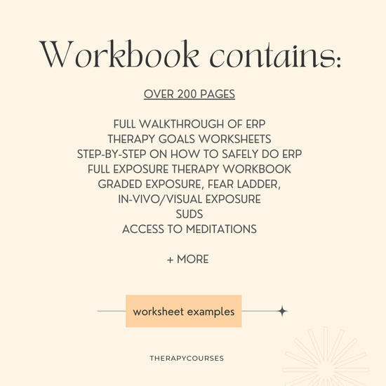ERP Therapy Worksheets - Exposure & Response Prevention for OCD + PTSD ...