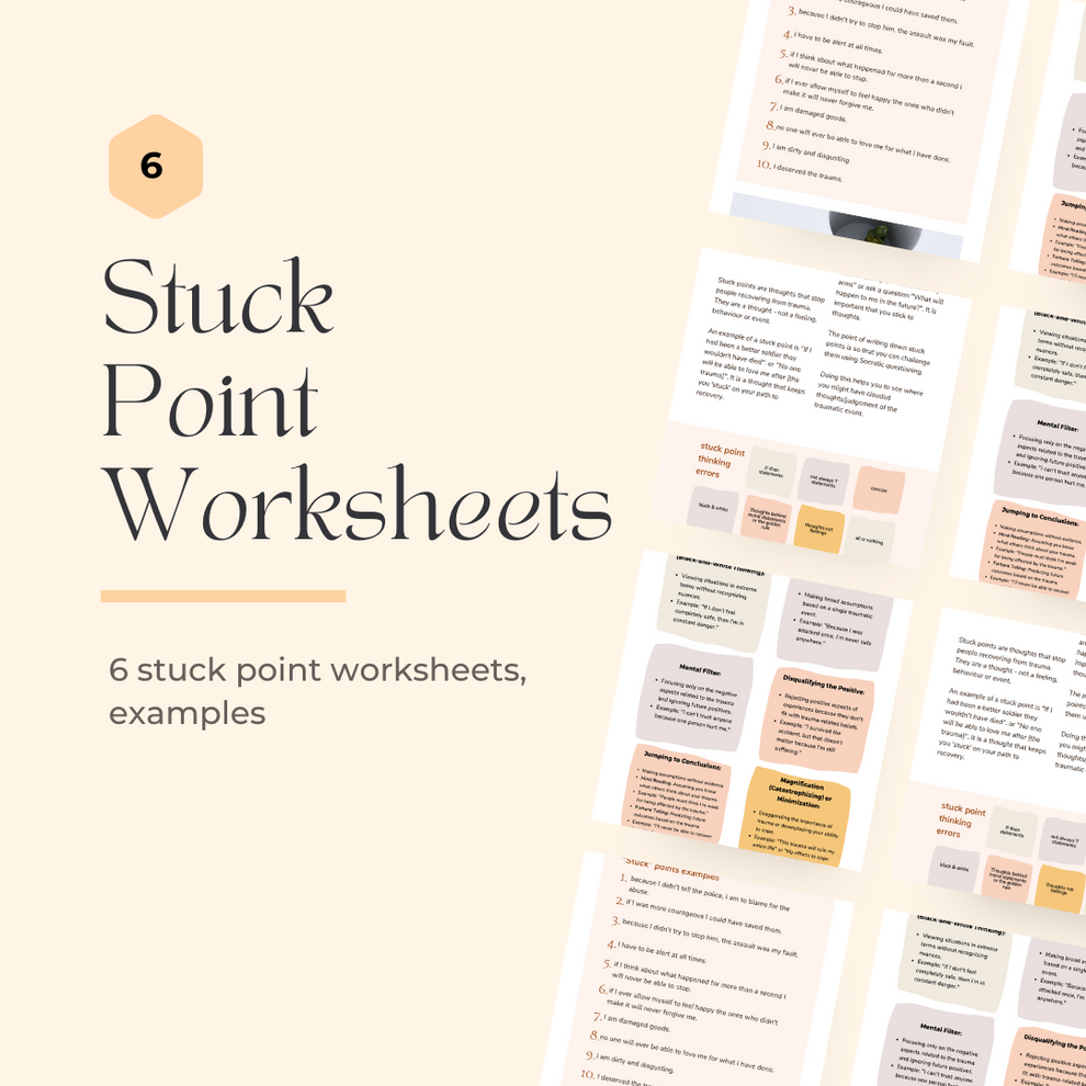 Stuck Point Worksheet, CPT worksheet pdf, Examples – Therapy Courses