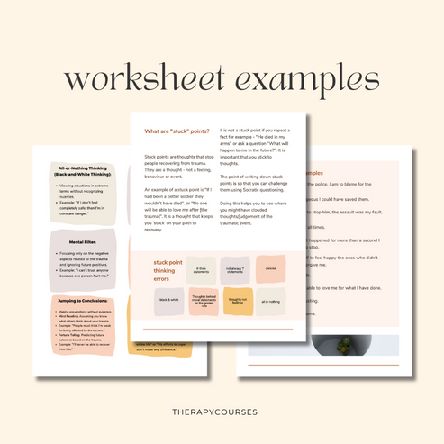 Stuck Point Worksheet, CPT worksheet pdf, Examples – Therapy Courses