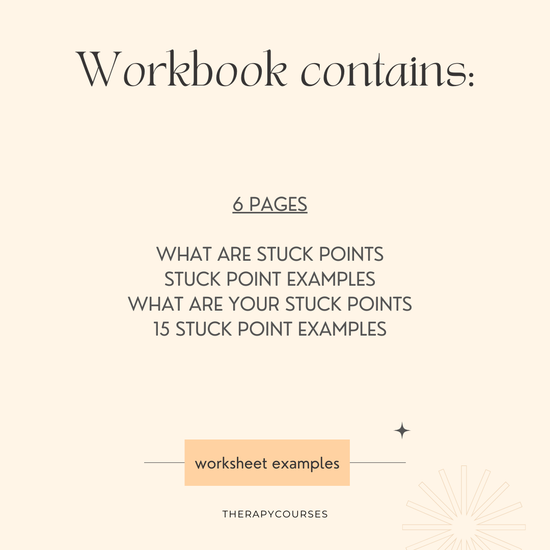 Stuck Point Worksheet, CPT worksheet pdf, Examples – Therapy Courses