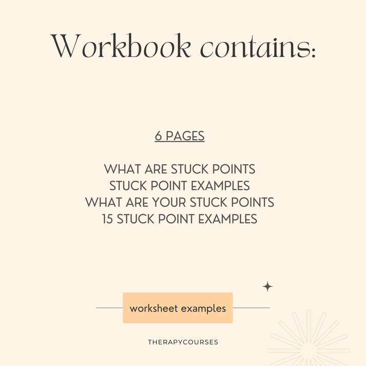 Stuck Point Worksheet, CPT worksheet pdf, Examples – Therapy Courses