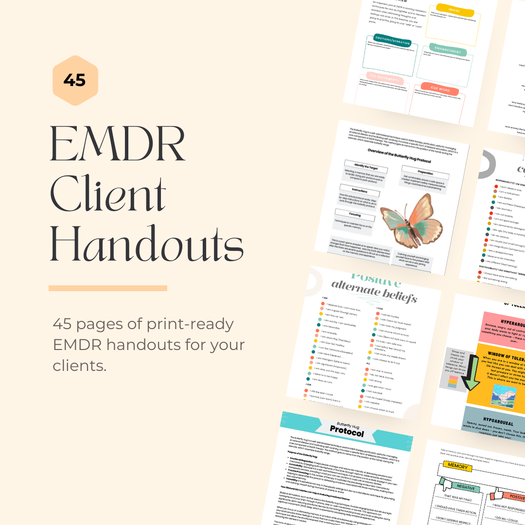 EMDR Client Handouts Worksheets - Client Handouts, SUDS/VOC Safe Place ...