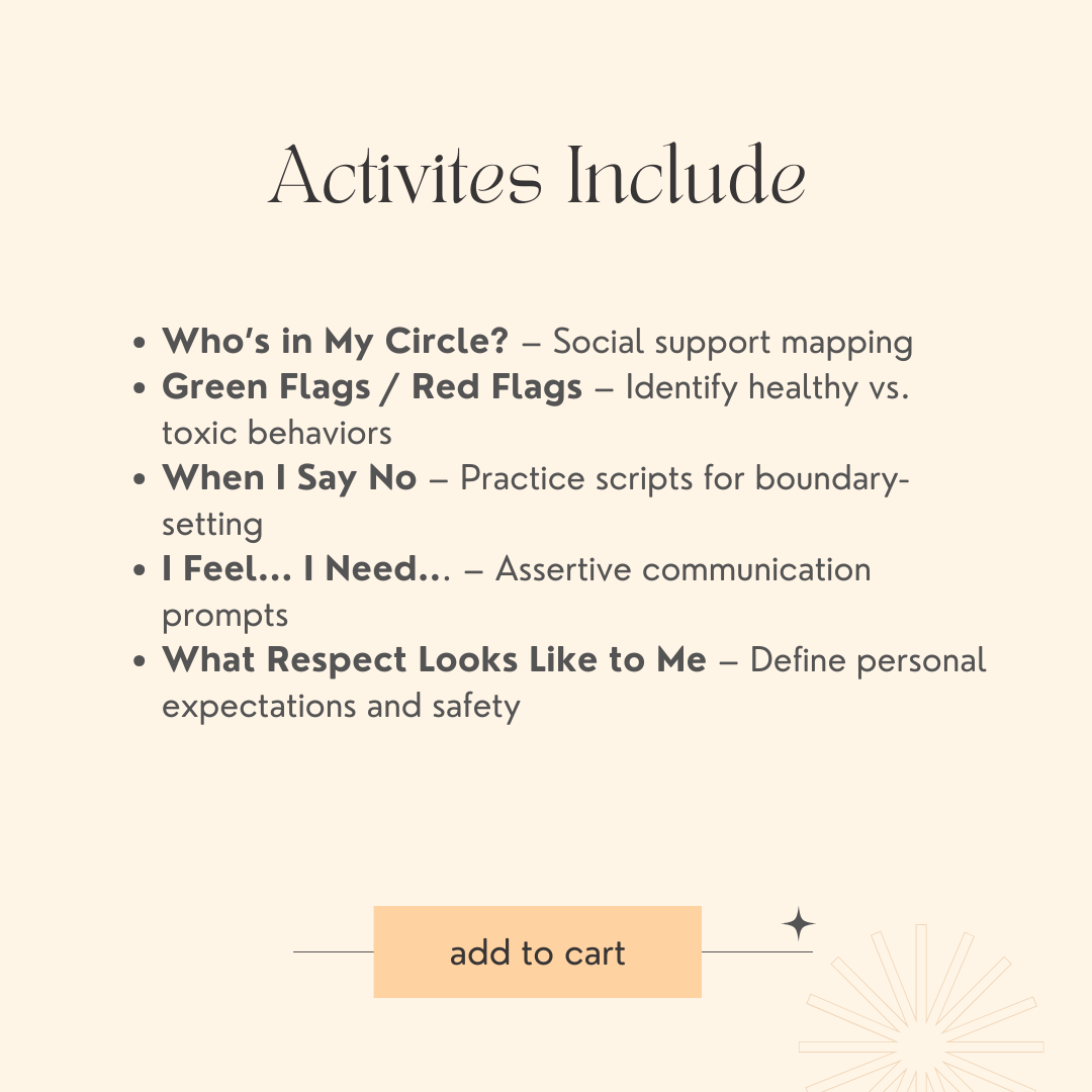 Boundaries Worksheets for Teens + Healthy Communication Skills Handout ...