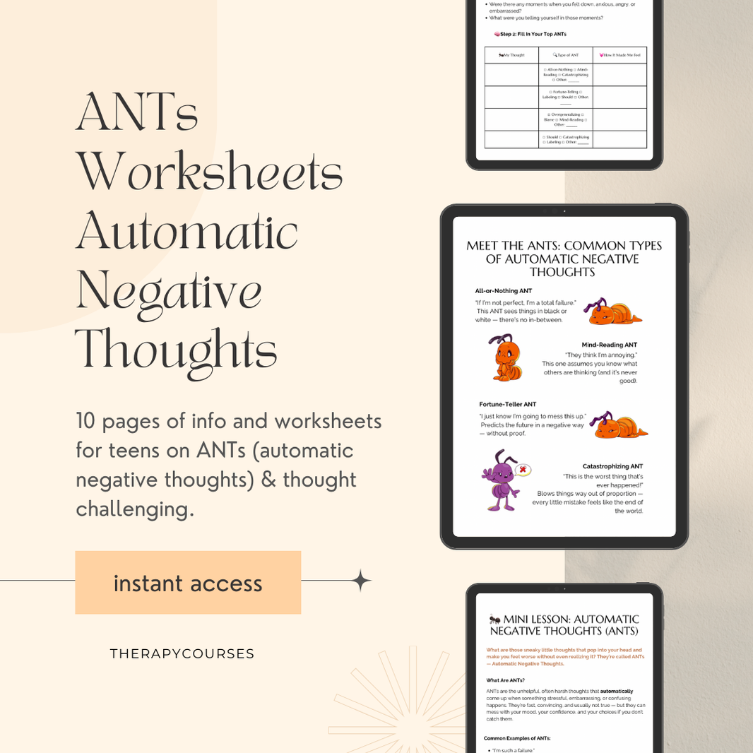 Teen Adolescent Therapy Worksheets – Therapy Courses