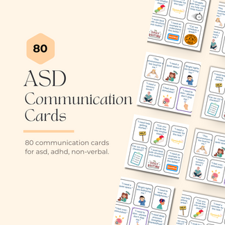 80 Communication Cards for ASD, Autism & Non-verbal Flashcards for Sel ...