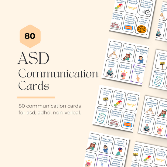 80 Communication Cards for ASD, Autism & Non-verbal Flashcards for Sel ...