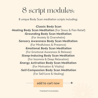8 Body Scan Scripts - 5 Minute Guided Meditation Scripts for Therapist ...