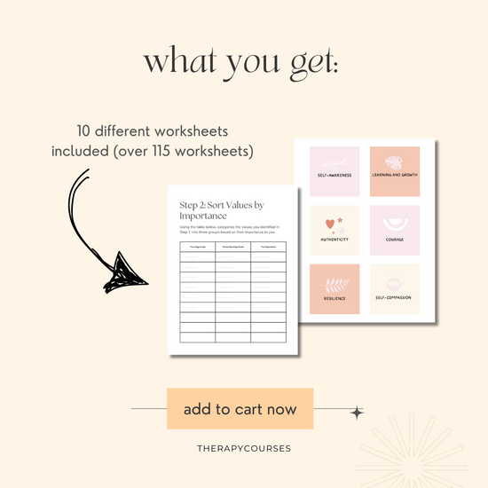 100 ACT Worksheets - Values Focus, Acceptance & Commitment Therapy Exe ...
