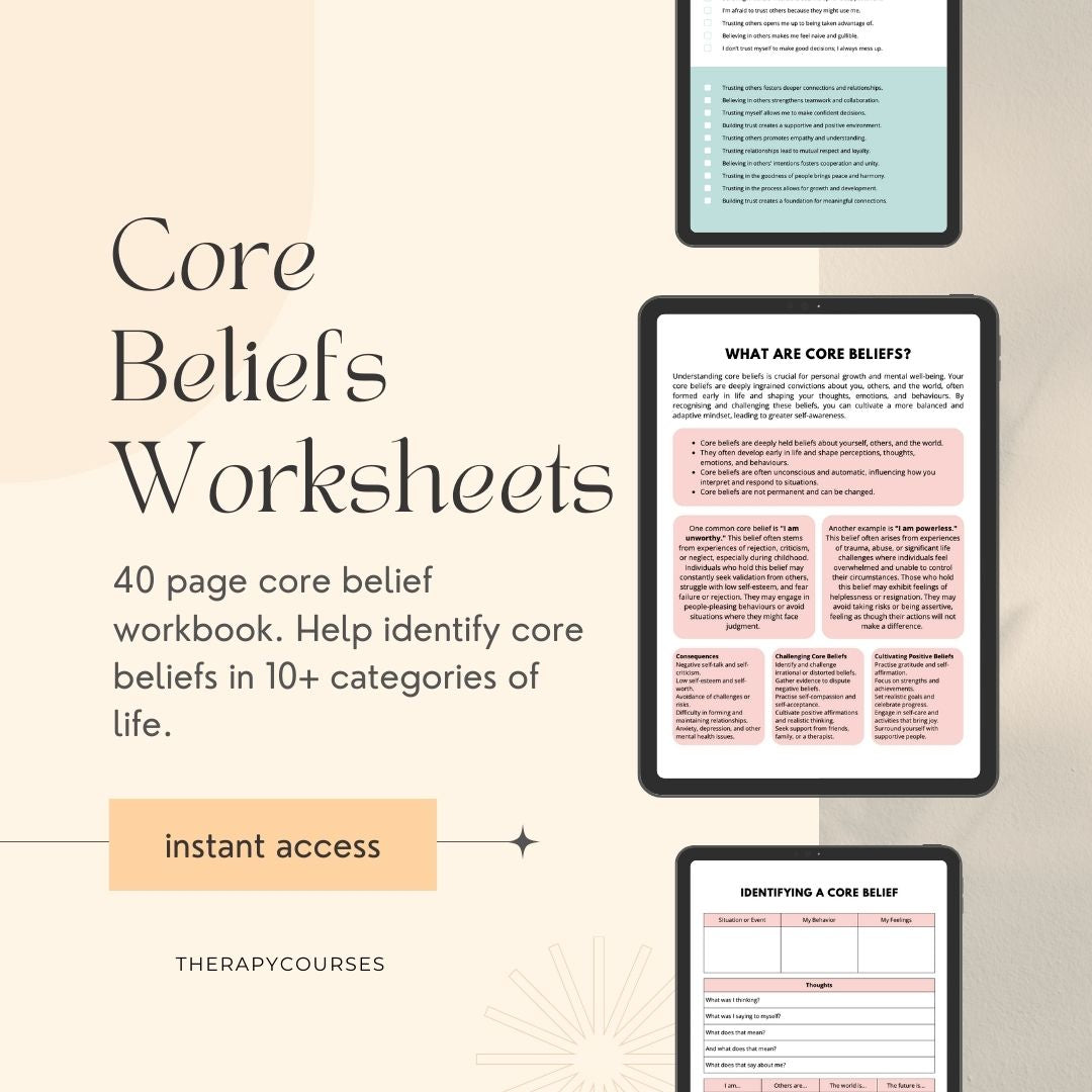 38 Core Beliefs Worksheets - Questions to Identify your Core Beliefs F ...