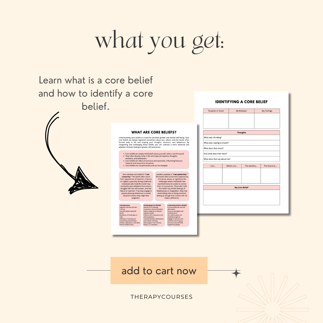38 Core Beliefs Worksheets - Questions to Identify your Core Beliefs F ...