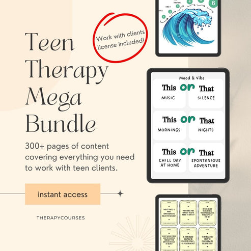 Teen Therapy Worksheets Mega Bundle - 300+ Pages of Handouts, Exercise ...