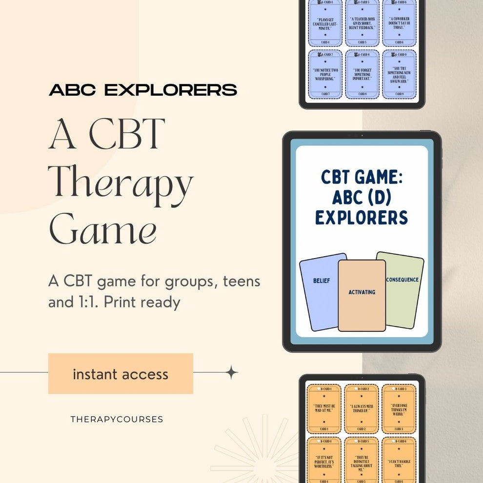 ABC(D) Explorers Game: CBT Card Game, Therapy Activities for Adolescen ...