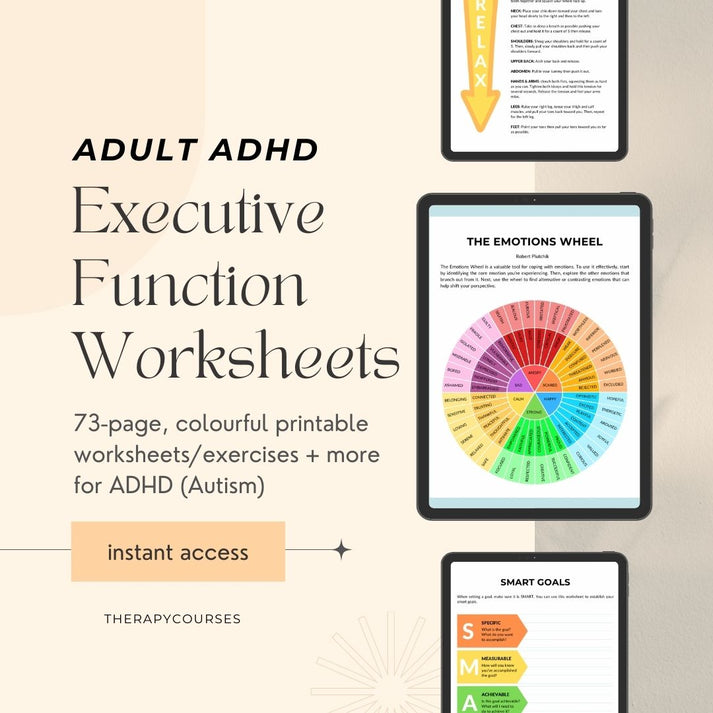 Adult ADHD Executive Function Worksheets - Learn Skills + Exercises, P ...