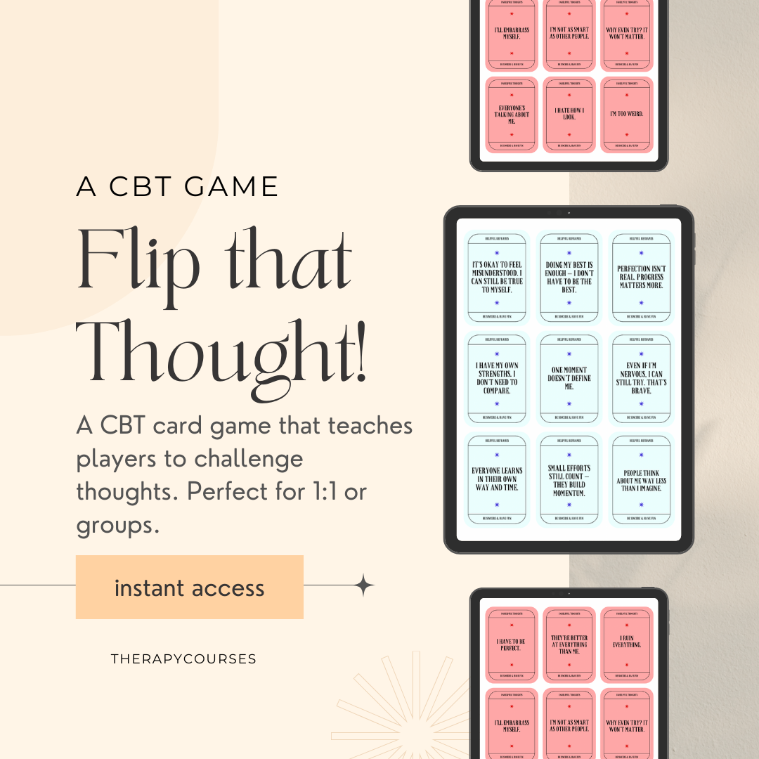 Flip that Thought! A CBT Game - Challenge Negative Thoughts (ANTs), Gr ...