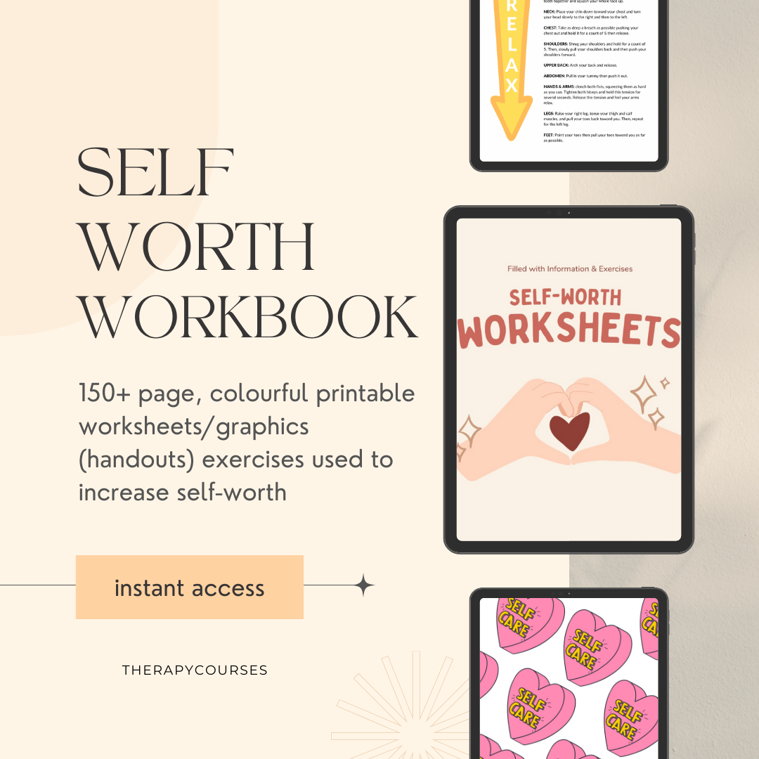 Self Worth Worksheets for Adults: Exercises, Tools, Growth Mindset + S ...