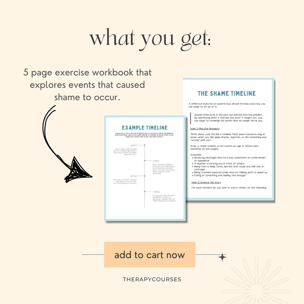 Shame Timeline Worksheet - Map Events that Caused Shame, Shame & Guilt ...