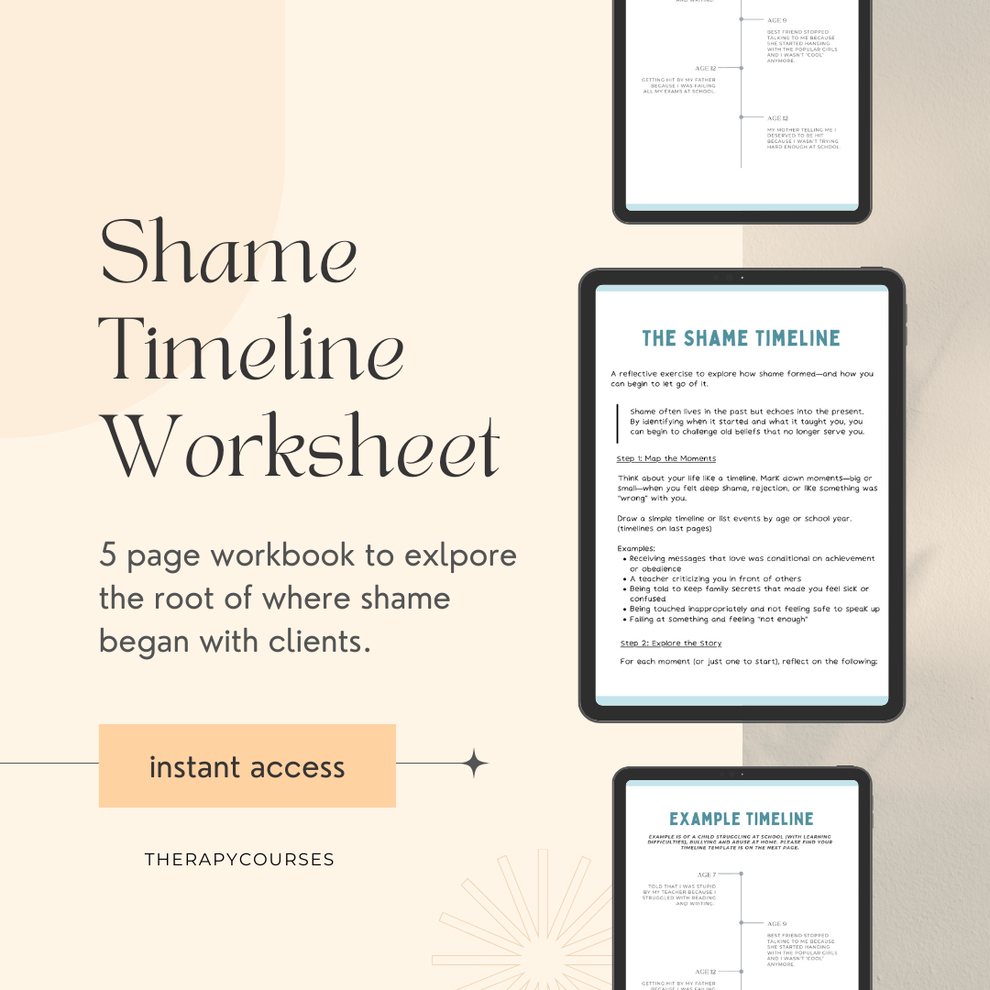 Shame Timeline Worksheet - Map Events that Caused Shame, Shame & Guilt ...