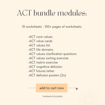 100 ACT Values Worksheets - Acceptance & Commitment Therapy Exercises ...