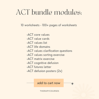 100 ACT Values Worksheets - Acceptance & Commitment Therapy Exercises ...