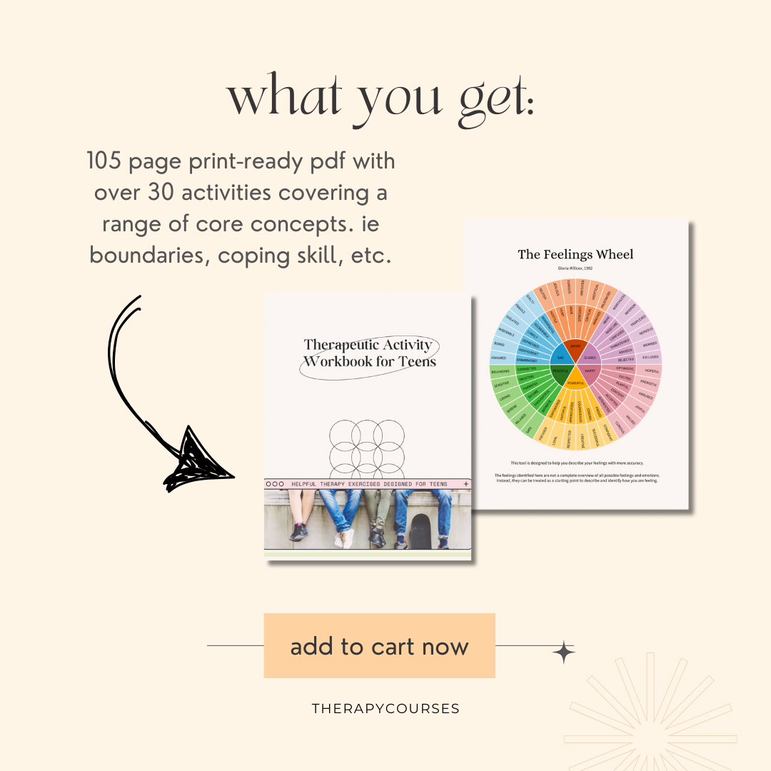Therapy Activities for Teens Bundle - 30 Therapy Exercises for Teens ...