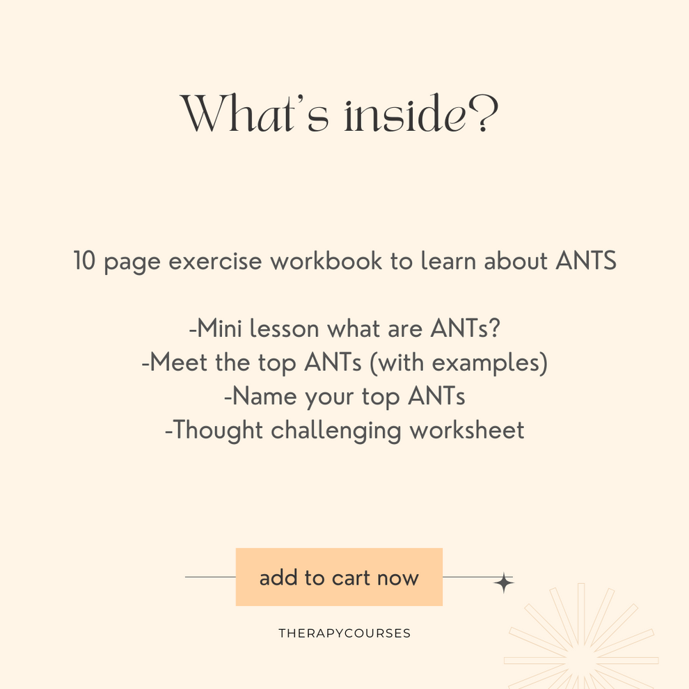 ANTs Automatic Negative Thoughts Worksheets - CBT Activities for Teens ...